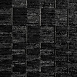 Red Lantern 2 ft. Short Fiber Weave Folding Screen - Black - 4 Panels