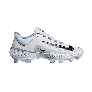 Nike Alpha Huarache Elite 4 Low MCS FD6255-100 White-Grey-Black Men's Baseball Cleats 11 US