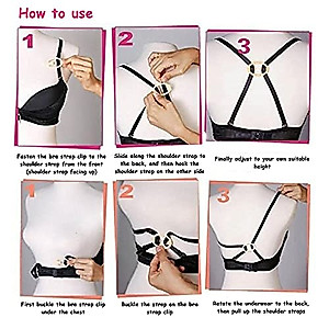 Fnoko Bra Strap Clips Anti-Slip Buckles Conceal Straps - for Back for Women 15 Pack (15 Pack)