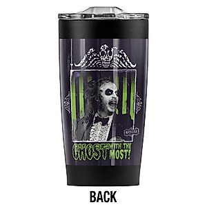 Logovision Beetlejuice Ghost Stainless Steel Tumbler 20 oz Coffee Travel Mug/Cup, Vacuum Insulated & Double Wall with Leakproof Sliding Lid | Great for Hot Drinks and Cold Beverages