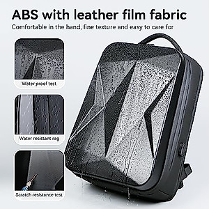 JUMO CYLY Hard Shell Laptop Backpack 35L, Waterproof Travel Backpack Business Computer Bag Fit 15.6 Inch Gaming Bag with USB Charging Port