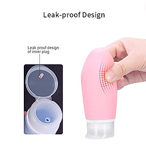 4 Pack 100 ml Portable Travel Bottles, Leak Proof Refillable Squeezable 3.4 fl. oz Silicone Tubes Travel Size Toiletries Containers, Carry On Travel Accessories for Shampoo Liquids by JinZeFa