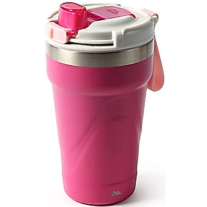 Arctic Zone 16oz Vacuum Insulated Triple-Layer Stainless Steel Super Chug Tumbler Travel Bottle, Pink