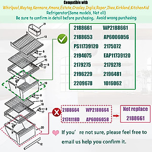 Hosile Crisper Bin, 4.5 Gallon Capacity, Clear Plastic, Replaces OEM Part #2188661, Fits Some Whirlpool, Kenmore, M-a-ytag, Amana, Estate, Crosley, Inglis, Roper, Ikea, Kirkland