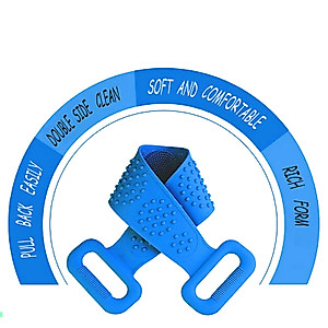 Jwxstore Silicone Back Scrubber for Shower, Silicone Body Scrubber, 35 Inch Extra Long Bath Body Brush Silicone Back Brush Exfoliating Body Scrubber with Handle for Men Women