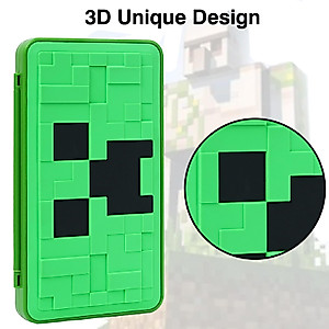 TIKOdirect Game Card Case for Nintendo Switch/SD Cards, Storage 24 Switch Game Cards Portable Holder Pretty Cute Hard Shell with Magenic Closure, Green