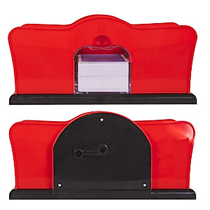 Crazy Games 2 Deck Manual Card Shuffler with Hand Crank for Blackjack, Uno, Poker, Rummy, Pokemon Cards | Easy to Use Card Mixer Machine with 2 Free Decks