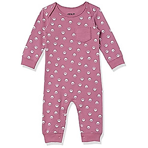 Amazon Essentials Disney | Marvel | Star Wars | Princess Baby Girls' Cotton Coveralls, Pack of 3, Star Wars Tiny Rebel, 18 Months
