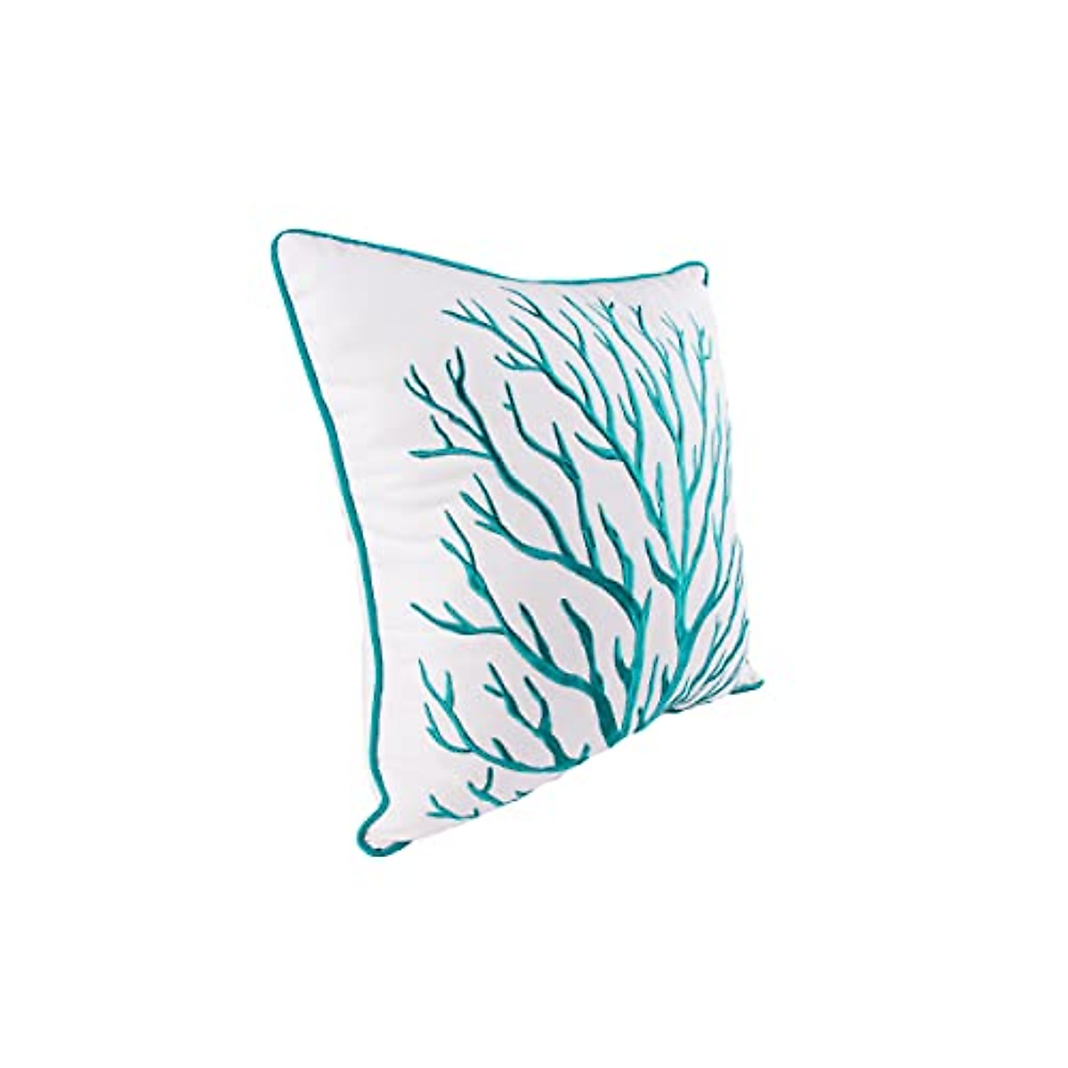 C&F Home Maris Embroidered Throw Pillow Blue Coral Coastal Beach Ocean Decor Decoration Throw and Accent Pillow for Bedding Sofa Or Couch 16" x 16" Blue