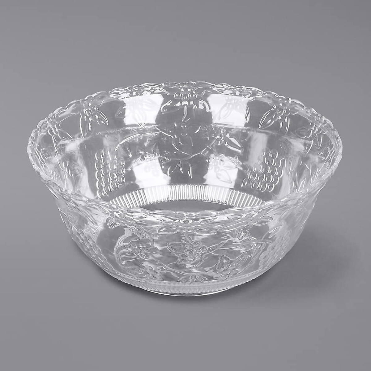 Premium Large Clear Punch Bowl Plastic Lightweight 2 Gallon with Clear Plastic Serving Ladle 5 oz Embroidered Design 8 Quart Serving Bowl