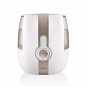 Homedics Ultrasonic Humidifier – Cool Mist Humidifier for Large Rooms with Clean Tank Technology – 1.4 Gallon Portable Air Humidifier for Bedroom or Nursery, 65 Hours of Runtime, White