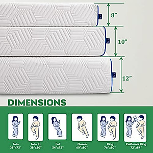 Coolsence Twin Mattress Memory Foam 8 - Inch, Cooling Gel Memory Foam Mattress in a Box, CertiPUR-US Certified, Made in USA, Medium, 38”x75”x8”, White