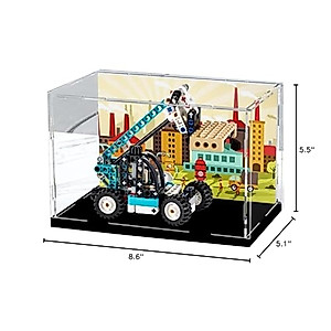 Acrylic Display Case Box Compatible Lego 42133 Telescopic Boom Forklift Model, Protection, Dustproof Display Case Gift Model, Transparen,Compatible with Lego (Only Display Case )