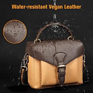 FINPAC Protective Case Leather Crossbody Handbag for Fujifilm Instax Mini 12/11/9/8+/8/90/70/40/26+/25/7s/Mini LiPlay/Square SQ1/SQ6/SQ40 Polaroid PIC-300 Instant Camera with Film Pack Pocket, Brown