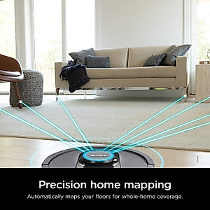 Shark AV2501S AI Robot Vacuum with HEPA Self-Empty Base, Bagless, 30-Day Capacity, LIDAR Navigation, Perfect for Pet Hair, Compatible with Alexa, Wi-Fi Connected, Black