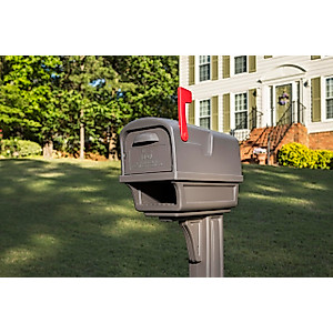 Architectural Mailboxes Gentry Plastic, Dual Access, Mailbox and Post Kit, GGC1M00AM, Mocha, Large Capacity