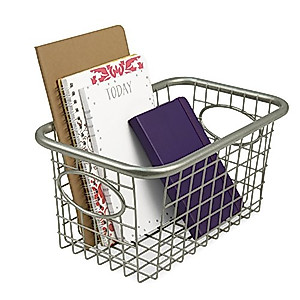 Spectrum Diversified Avery Small Bin for Storage and Organization Basket, 1 Count (Pack of 1), Nickel