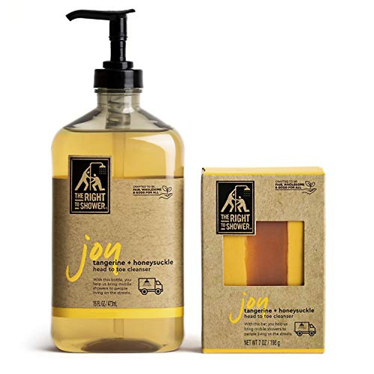 The Right to Shower Joy Shampoo Bar Bar Soap Tangerine and Honeysuckle Vegan oz, tangerine,honeysuckle, 7 Ounce