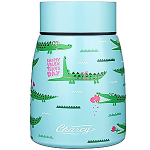 Charcy 11 Ounce Kids Thermos for Hot Food - Soup Thermos Insulated Food Jar for Hot & Cold Food - Blue Alligator