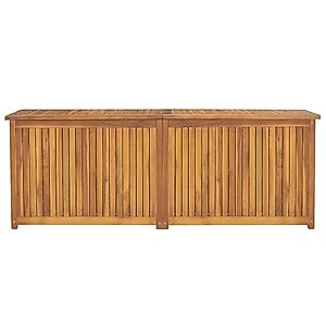 FOPEAS Premium Teak Wood Outdoor Storage Box - Spacious Furniture Storage with Weather-Resistant Design - Solid Wood Garden Box for Year-Round-Brown(59 x9.7 x .7)