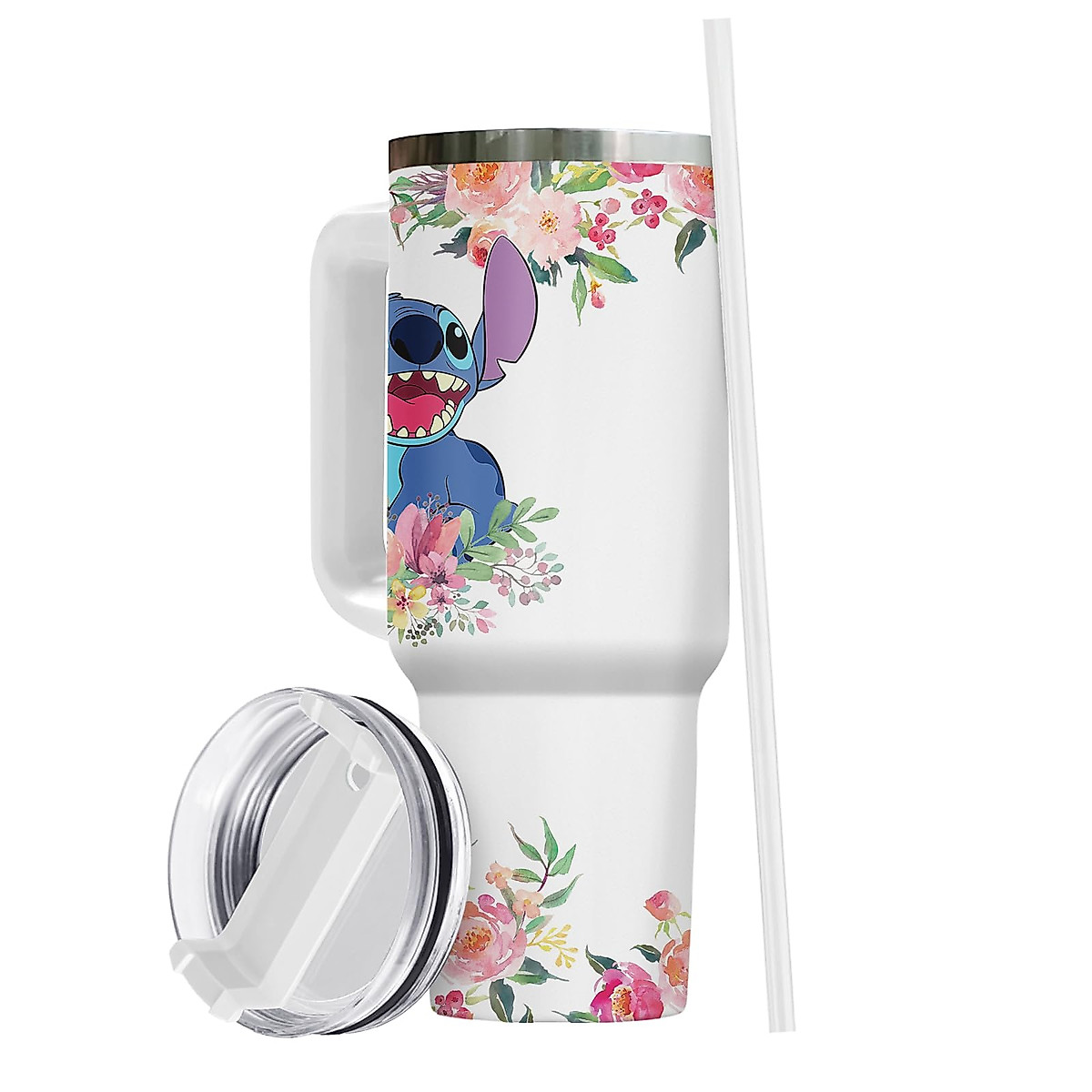 GEPOSTORE Blue Alien 40 Oz Tumbler With Lid Stainless Steel, Cute Cartoon Movie Character Tumbler, Birthday Gifts for Movie Lovers