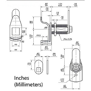 Padlockable Cam Lock 7840-US19, Matte Black Finish