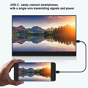 HUIISUOC Portable Monitor 17.3 Inch Ultra Slim Portable Monitor for Computer Display Full HD 1080P IPS Screen 178°Full View. USB C Monitor with HDMI for Laptop/Computer/Smart Phone/Xbox/PS4