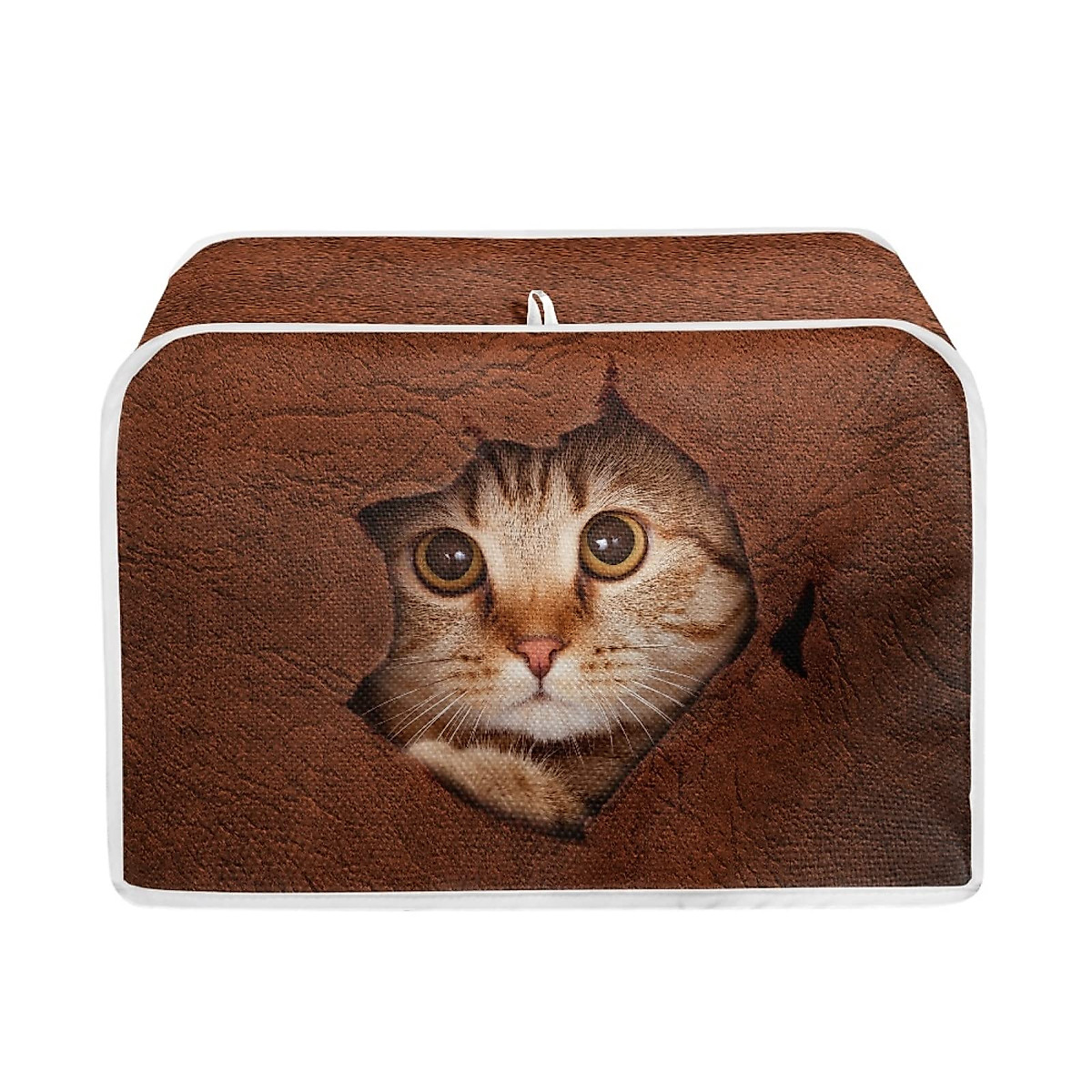 Coldinair 3D Cat Design 4 Slice Toaster Cover Small Kitchen Appliance Bread Maker Dust Cover and Fingerprint Protection