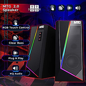 Gaming Kit for PC, RGB Keyboard and Mouse, Gaming Headphone, Large LED Desk Mat with Smooth Surface, RGB Speaker for Desktop Computer, Xbox and PS4 Gamers - MTG 4 in 1 Combo