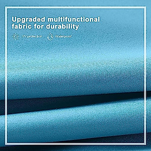 ABCCANOPY Solar Led Patio Umbrellas 3-Tiers 11FT (Turquoise)