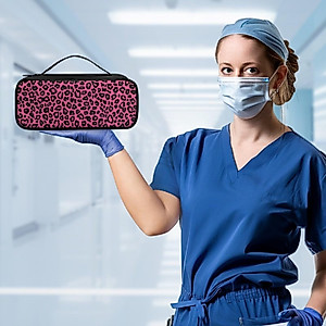 Puganiruo Leopard Print Stethoscope Case for Classic III Monitoring Stethoscope, Lightweight II S.E, Acoustica Deluxe Stethoscopes-Purple Marble Rose Pink