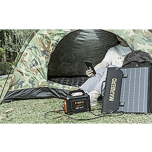 POWSTREAM 100W Portable Power Station Solar Generators 167Wh Lithium Battery Power Supply with 110V AC Outlet, 2 DC Ports, 4 USB Ports, LED Flashlights for CPAP Home Camping Emergency Backup