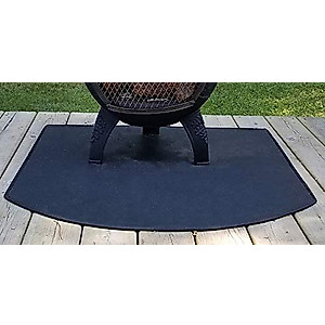 The Blue Rooster Flexible Fire Resistant Chiminea Pad 36" - Half Round CPSC Certified Firepit mat, Thick 6mm Pad Protects Deck, Patio, and Cushions Knees When Adding Wood to The Fire.