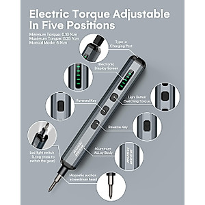 Rush Deer 70-in-1 Electric Screwdriver Set - Rechargeable Mini Precision Power Screwdriver with 64 Magnetic Bits, 5 Torque Settings, For Phone, Laptop, Camera - Cordless and Portable