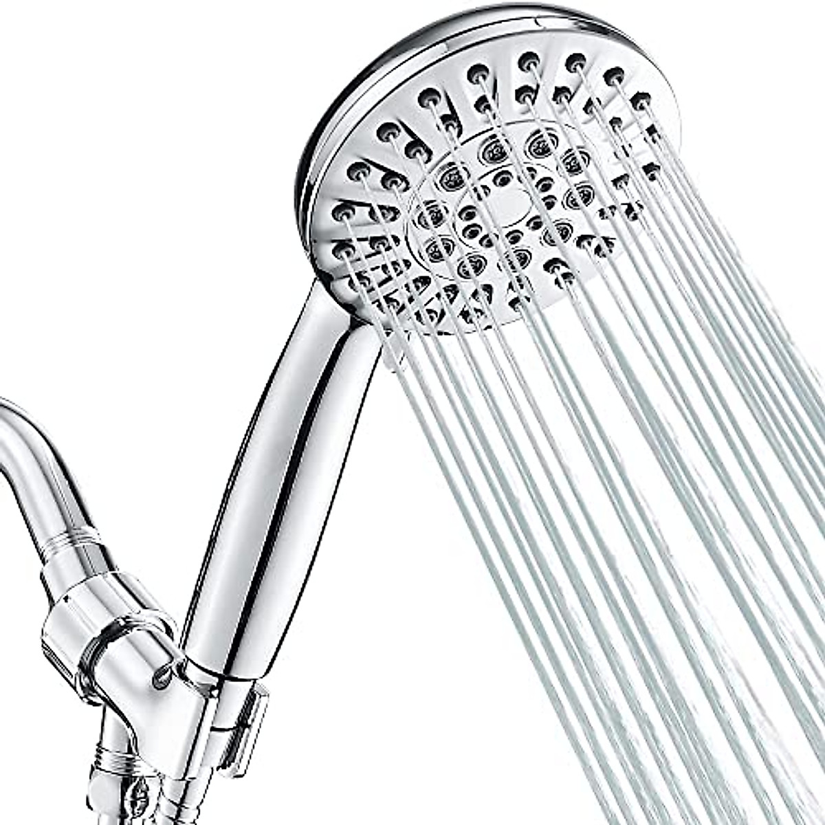 DOILIESE 6 Function Shower Head with Handheld, High Pressure Shower heads Set High Flow Hand Held Shower Head with Hose shower heads holder Rubber Washer Teflon Tape Chrome