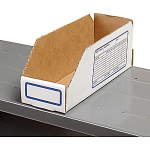 Global Industrial Open Bin Shelving w/7 Shelves & 48 White Bins, 36x12x39