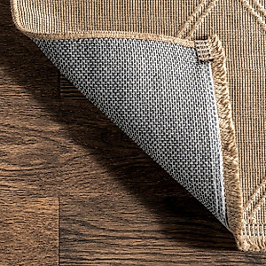 nuLOOM Diamond Trellis Jute Area Rug, 4x6, Natural