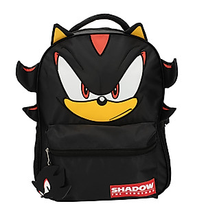 AI ACCESSORY INNOVATIONS Sonic The Hedgehog Backpack for Boys & Girls , Bookbag with Adjustable Shoulder Straps & Padded Back, Sonic 16 Inch Schoolbag with 3D Features, Durable School Bag for Kids