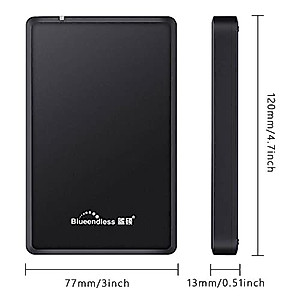 Blueendless Ultra Slim Portable External Hard Drive USB3.0 2.5" HDD Storage Compatible for PC, Desktop, Laptop (250GB)