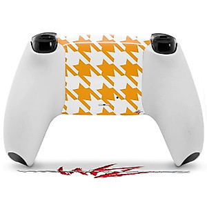 WraptorSkinz Skin Wrap compatible with Sony PS5 DualSense Controller Houndstooth Orange (CONTROLLER NOT INCLUDED)