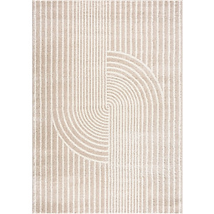 Abani Rugs Beige Arch Pattern Knot Modern Print Premium Area Rug - Contemporary No-Shed Neutral 5’3” x 7’6” (5'x8') Bedroom Rug
