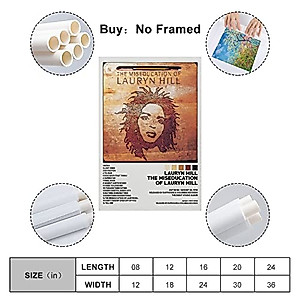 XIAOMB Lauryn Hill Posters The Miseducation Of Lauryn Hill Poster Album Cover Poster for Bedroom Aesthetic Wall Decor Canvas Wall Art Gift 12x18inch(30x45cm)