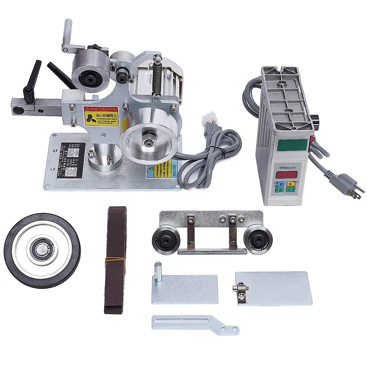 LIYUANJUN Belt Grinder, 30'' x 1'' Belt Sander Bench Grinder with Brushless Motor Large Table Polishing Sander Sharpener Multi Function Desktop Belt Machine w/Stepless Speed Regulator