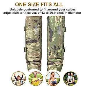 QOGIR Snake Gaiters for Hunting: Durable Snake Guards, Snake Gaiter Leggings for Men & Women, Snake Bite Protection for Lower Legs, Snake Proof Gaiters with Adjustable Size(Camo)