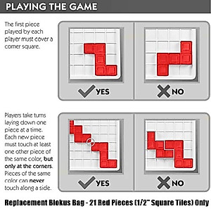 BLOKUS Game Replacement Parts ~ 21 RED PIECES