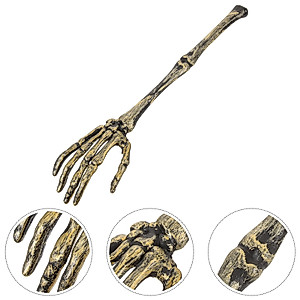 EXCEART Halloween Skeleton Hands Salad Tongs: 1 Pair Skull Salad Spoon Skeleton Arm Serving Forks Appetizer Kitchen Tableware for Haunted House Party Utensils