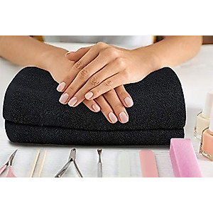 ARC HOME Hand Towels Black 24 Pack 15 x 25 Inches, Salon Towels for Hair Stylist, Ring Spun Hand Towels with Maximum Softness & Absorbency, 100% Cotton Hand Towel | Spa Towels | Facial Towels Bulk