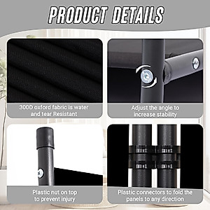 JVVMNJLK Indoor Room Divider, Portable Office Divider, Room Divider Wall Screen 3 Panel, Folding Partition Privacy Screen Walls Dividers for Room Separator 102" W x 71.3" H,Black