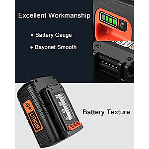 AYTXTG 3.0Ah 40V Replacement Black and Decker 40Volt Lithium Battery LBX2040 LBXR36 LBXR2036 LST540 LBX1540 LST136W with a LCS40 LCS36 Portable Charger for Black Decker 40V Battery Charger
