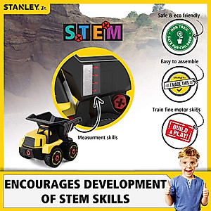 STANLEY Jr. Red Toolbox Stanley Jr - Take a Part Dump Truck, Yellow; Black